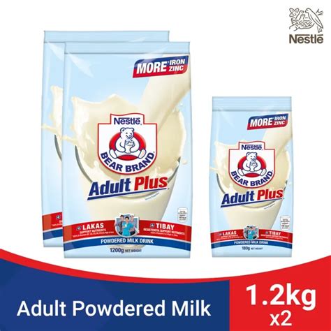 Bear Brand Adult Plus Milk Powder 12kg Pack Of 2 With Bear Brand