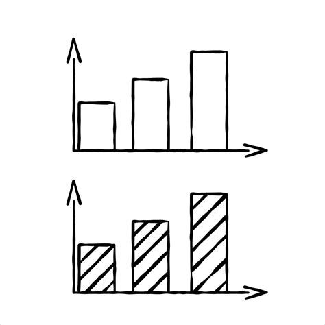 Business Growth Chart And Columns Analytics And Data Analysis Doodle Graph Outline Sketch
