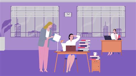Office Workers Talking Among Themselves About The Project 2d Cartoon