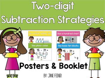 Two Digit Subtraction Strategy Posters And Booklet Subtraction Strategies Subtraction