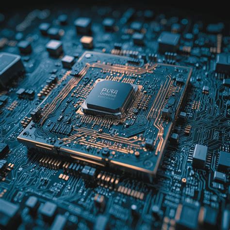 Futuristic Central Processor Unit Powerful Quantum Cpu On Pcb