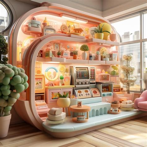 Premium Ai Image Interior Structure Of Minimalist Toy Candy Hut