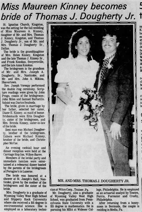 Thomas J Dougherty And Maureen Kinney ™