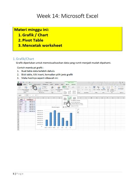 Pertemuan 14 Microsoft Excel Grafik Dan Pivot Table Pdf