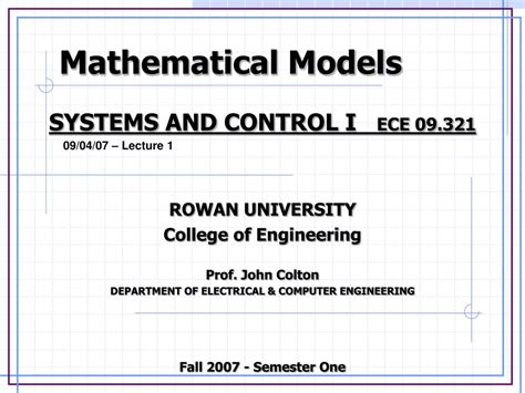 Ppt Mathematical Models Powerpoint Presentation Free Download Id