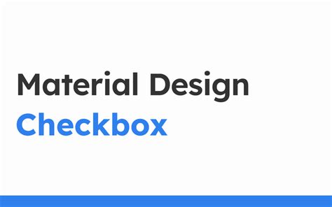 Material Design Checkbox Figma