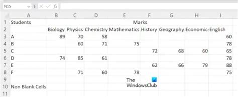 how to count nonblank cells in excel