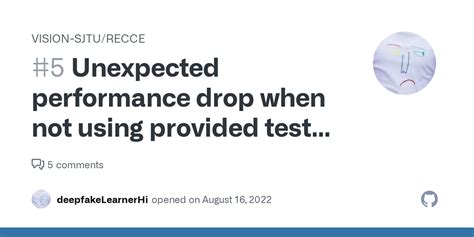Unexpected Performance Drop When Not Using Provided Test Code Issue VISION SJTU RECCE