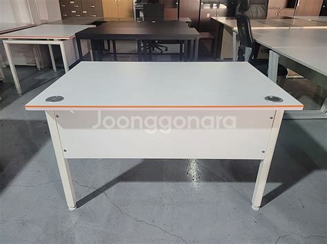 [판매] 사무용책상 화이트 주황 1200 800 세트 학생 서재 사무용가구 중고나라