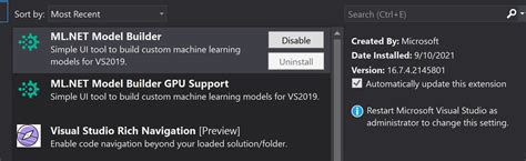 Cannot Add Machine Learning In Vs2019 If Installed Vs2022 · Issue 1678 · Dotnet