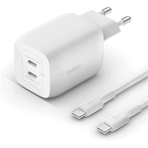 Számtárház Belkin Boost Charge Pro Dual port USB C GaN charger PPS 65W and USB C to USB C