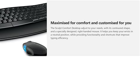 Microsoft Sculpt Comfort Desktop Keyboard and Mouse Set, UK Layout ...