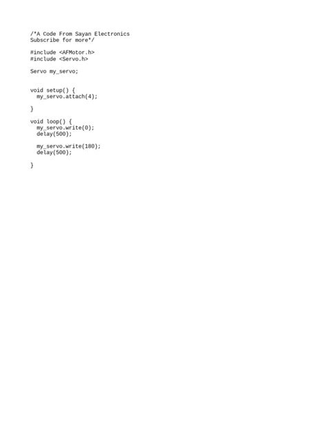 One Servo Code Pdf Technology And Engineering