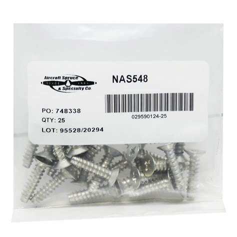 Sheet Metal Screw Nas548 P10 12 Pack Of 25 Aircraft Spruce