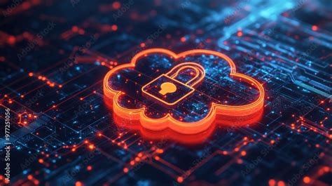 Abstract Illustration Of Cloud Security Services With Cloud Icon And Padlock Symbol Representing