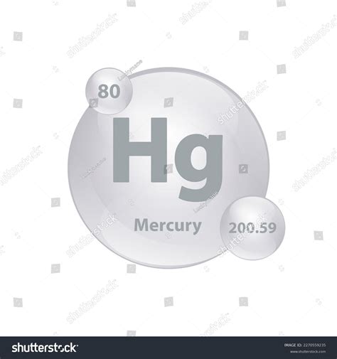 Icon Structure Mercury Hydragerum Hg Chemical Stock Vector Royalty