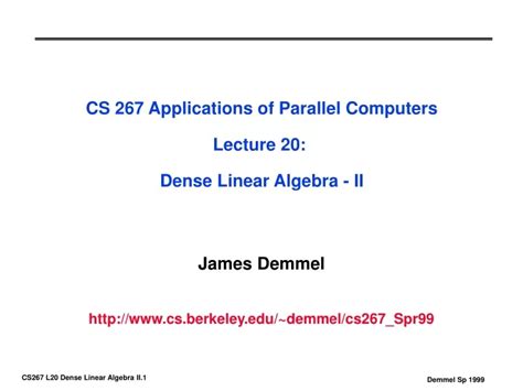 Ppt Advanced Techniques In Dense Linear Algebra For Parallel Computers Powerpoint Presentation