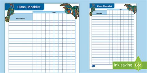 Batik Bird Class List Checklist Role Teacher Made Twinkl