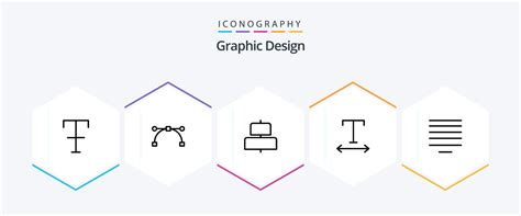 Design 25 Line Icon Pack Including Horizontal Center 18583902