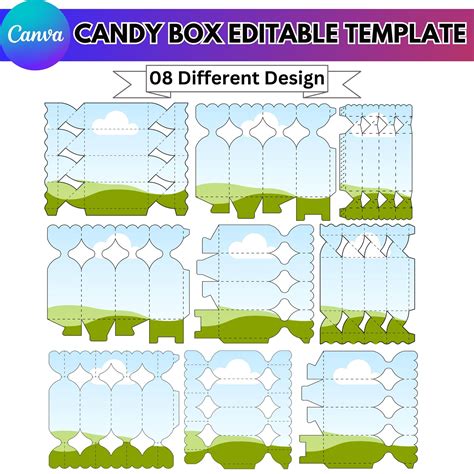 Candy Box Template Editable Canva Candy Box Printable T Box