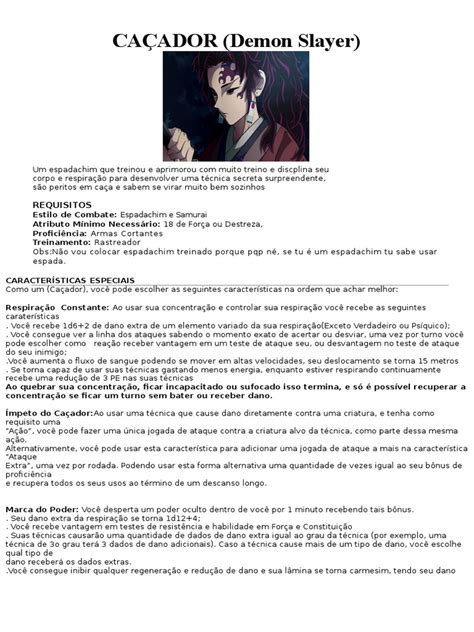 Demon Slayer Pdf Esgrima Caça