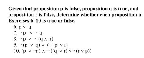 given that proposition p ﻿is false proposition q ﻿is