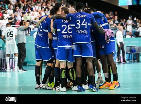 Team Of France During The Handball Match Between France And Egypt