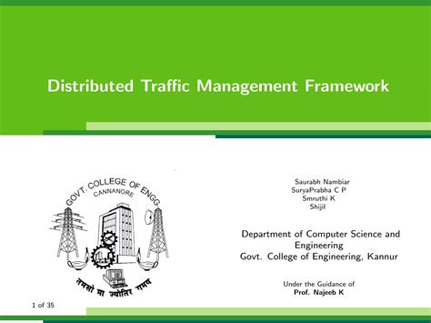 Distributed Traffic Management Framework Ppt