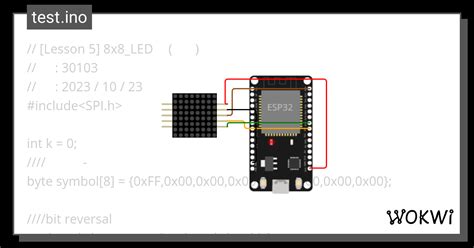 動畫 8x8led矩陣模擬點陣圖 Wokwi Esp32 Stm32 Arduino Simulator