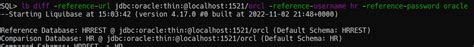using sqlcl and liquibase diff command to compare schemas
