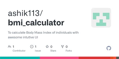 Github Ashik Bmi Calculator To Calculate Body Mass Index Of Individuals With Awesome