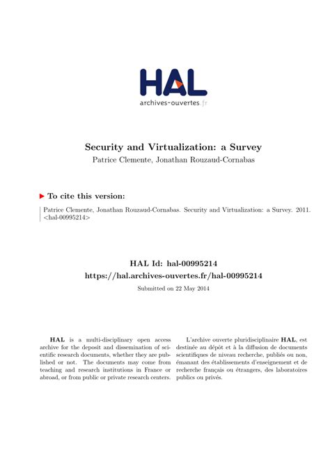 Pdf Security And Virtualization A Survey