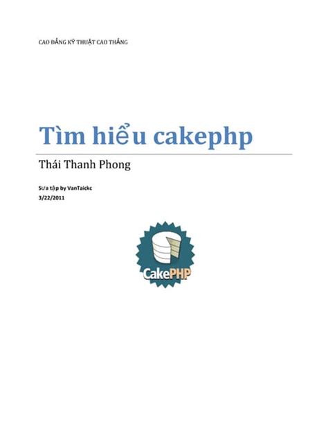 Cake Php Framework Pdf