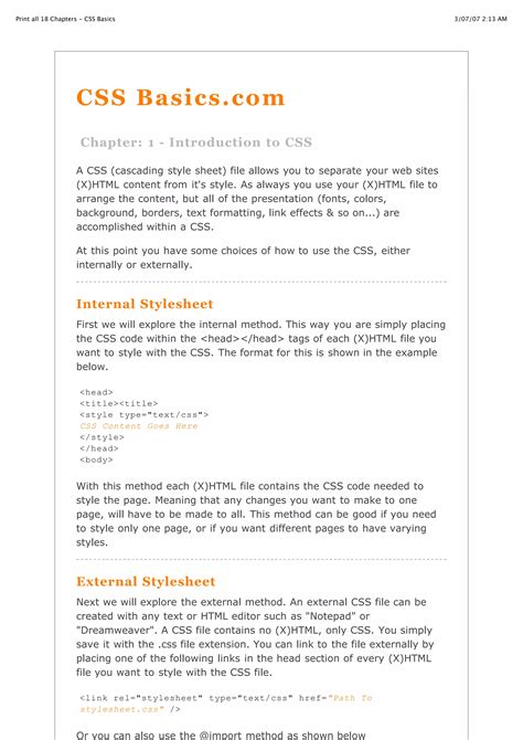 Css Basics Pdf