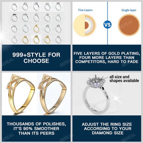 Wholesale Real 10k 14k 18k Gold Halo Semi Mounting Rings 925 Silver