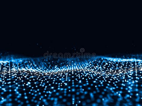 Abstract 3d Rendering Futuristic Dots And Lines Computer Geometric Digital Connection Structure