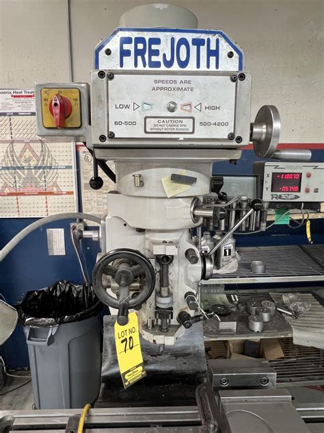 Frejoth Vertical Mill Power Feed Table Sterling 2 Axis Dro Mdl Am 2v Sn 980523