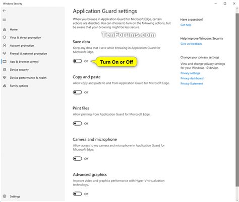 Turn On Or Off Save Data In Application Guard For Microsoft Edge