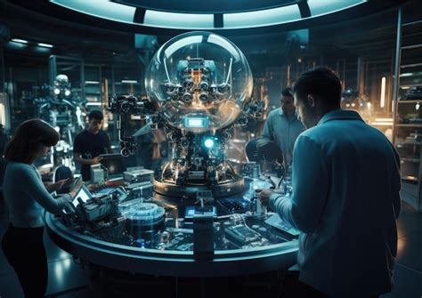 premium ai image a depiction of a hightech science lab where ai