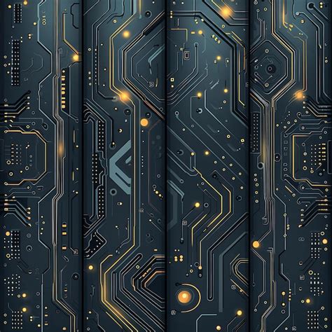Premium AI Image Design Of Circuit Circuit Inspired Passageways With Embedded Screens I Frame