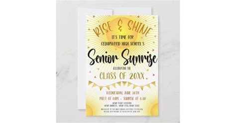 High School Senior Sunrise Event Party Invitation Zazzle