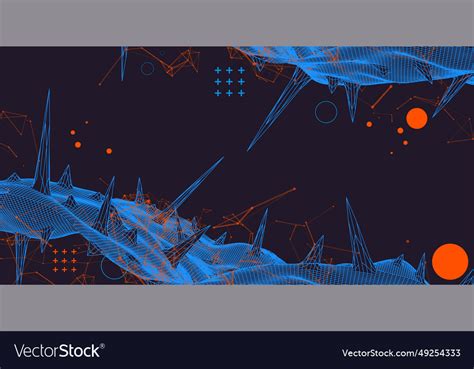 Wireframe Science Background With Plexus Effect Vector Image