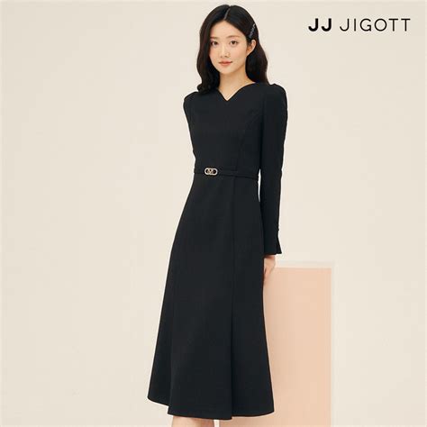 포스티 Jj지고트 롤업 퍼프 슬리브 플레어 원피스 Gp2a0op221