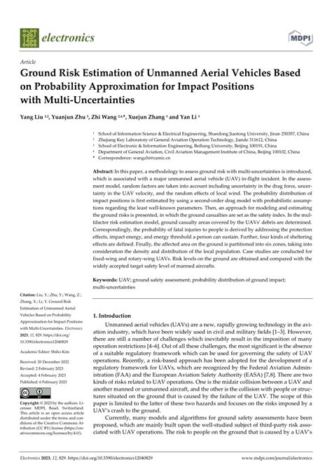 Pdf Ground Risk Estimation Of Unmanned Aerial Vehicles Based On