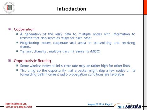 Ppt Cooperative Opportunistic Routing Using Transmit Diversity In