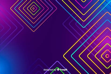 Free Vector Background With Geometric Shapes And Neon Style
