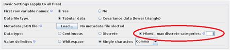 tetrad gui 6 7 0 data loader won t accept text for discrete values