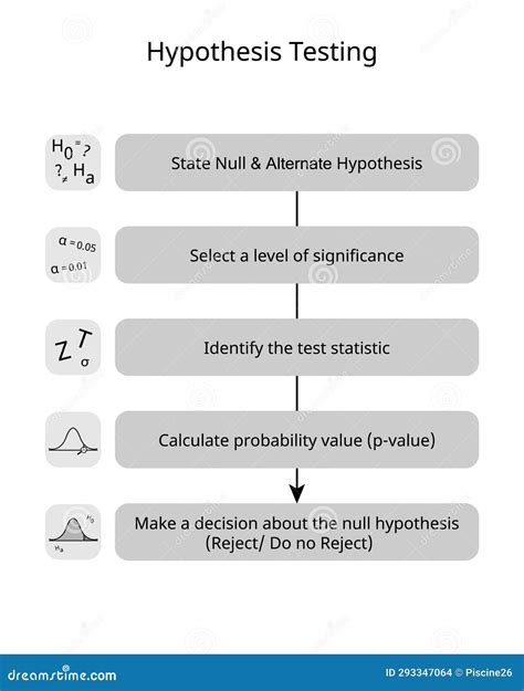 Process Of Statistical Hypothesis Testing With Icon Stock Vector Illustration Of Coefficient