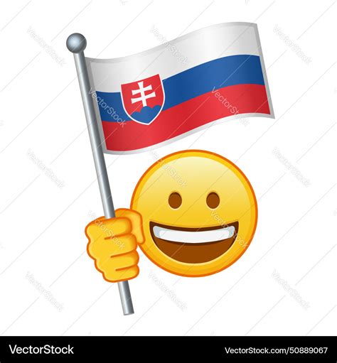 Emoji With Slovakia Flag Large Size Of Yellow Vector Image