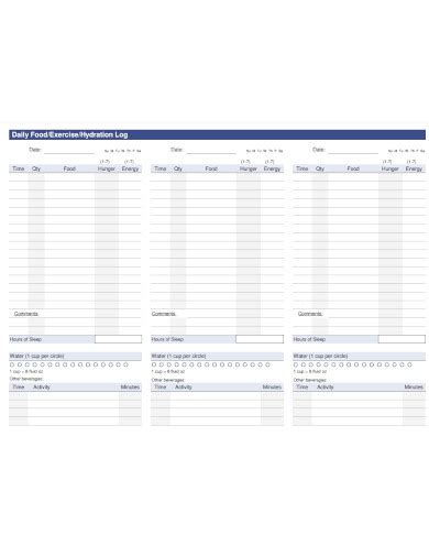 Free 5 Daily Food Log Samples In Pdf